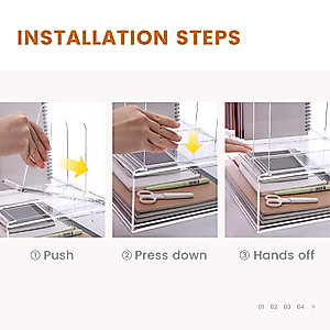 HeZone Acrylic Office Desk Accessories, Desk Organizer Storage whith Drawer-File Organizer for Desk, Clear Acrylic Office Organizer for Work-1Pack