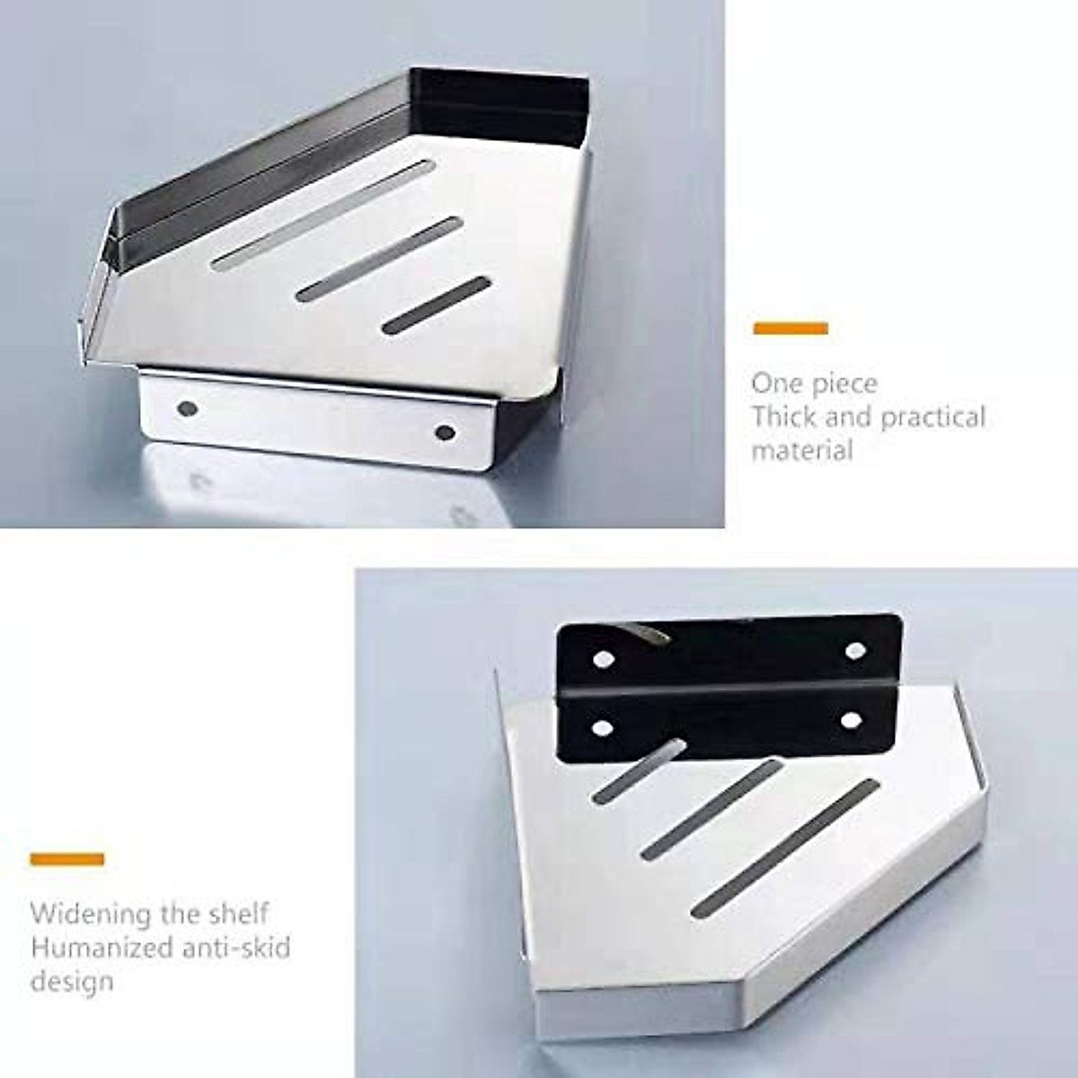 Lavatory Bathroom Corner 304 Stainless Steel Shelf Wall Mount Triangular, Soap Holder,Polished