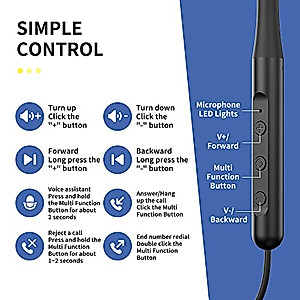 Hrbzo Neckband Wireless Headphones Around The Neck Bluetooth Earbuds Wireless 10 mm Drivers Foldable & Lightweight Build- Black