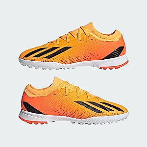 adidas X SPEEDPORTAL.3 Turf Football Shoe, Solar Gold/Black/Team Solar Orange, 5 US Unisex Big Kid
