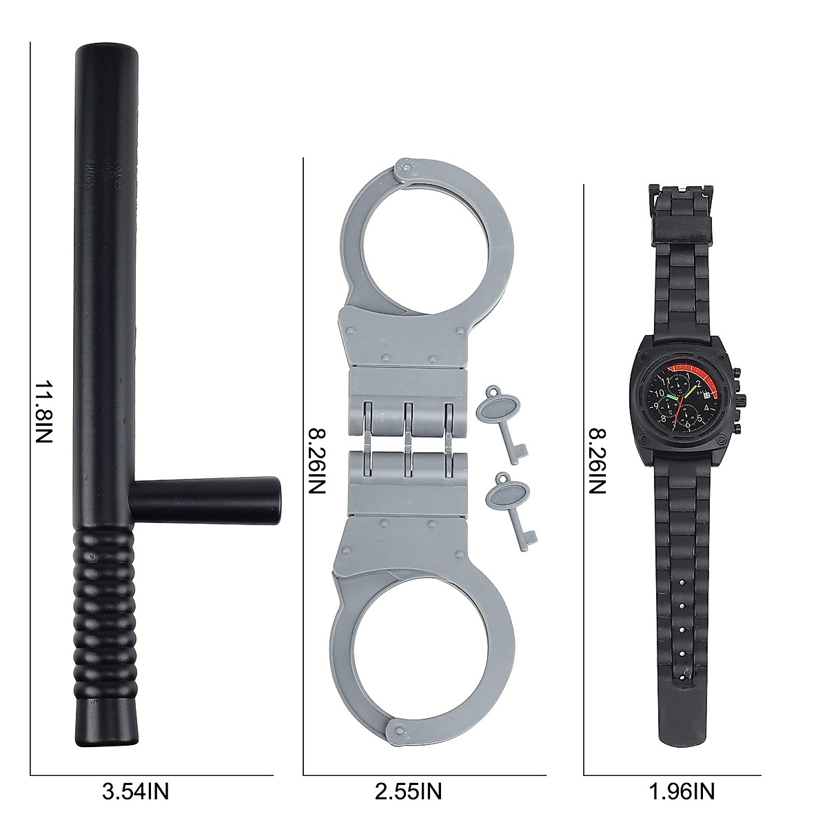 16 Pcs Police Pretend Play Toys,Police Role Play Kit for Halloween Dress Up Party,Cop Toy Set,Boys and Girls Role-Playing Toys,Police Toys Set for Birthday Party Gift