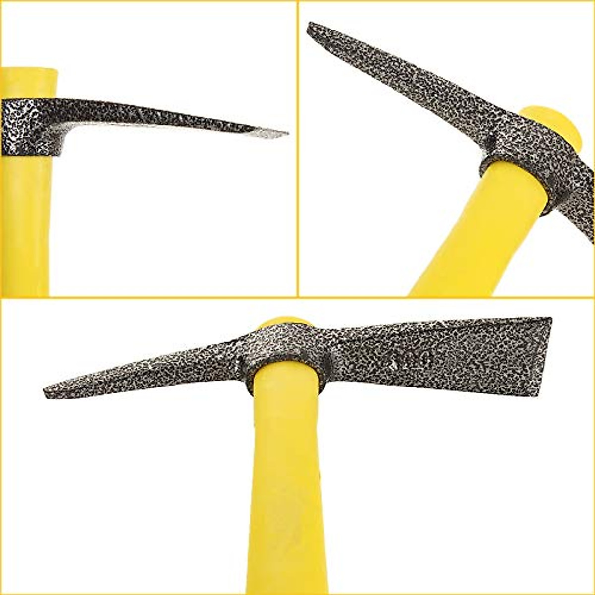 Ziqi Weeding Mattock Hoe 15 Inch Forged Garden Picks Tool, Pick Mattock with Fiberglass Handle, Garden Pick Axe Long Handle for Loosening Soil, Cultivating Vegetable Gardens, Camping, Archaeological