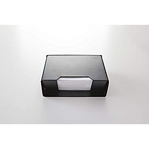 YAMAZAKI Home Dispenser with Lid | Hygiene Station | Magnetic, Free-Standing | Steel | Face Mask Storage, One Size, Black