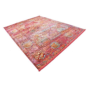 Unique Loom Baracoa Collection Area Rug - Rumba (8' 4" x 10' Rectangle, Red/ Brown)