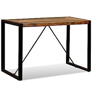 ULUYYUC Dining Table Solid Reclaimed Wood 47.2",Office Desks Patio Table Party Table Kitchen Tables Kitchen Furniture Outdoor Table for Living Room bar Bistro Kitchen Island