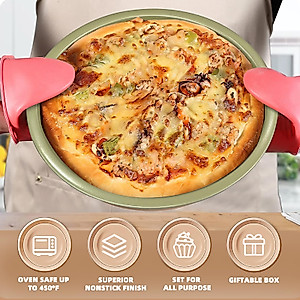 BETTERBEAUTY Nonstick Bakeware Set 10 Pcs, Professional Kitchen Bicolor Baking Pans Set with Cookie Sheets, Muffin Pan, Loaf Pan, Cake Pan and Cooling Rack, 0.8mm Thick/Dishwasher Safe/Heavy Duty