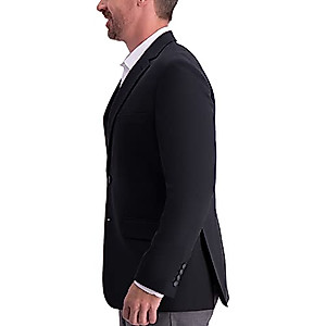 Haggar Men's The Active Series Classic Fit Gabardine Blazer, Black, 44 US