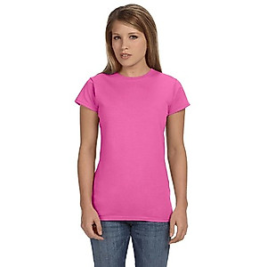 Gildan Women's Softstyle Cotton T-Shirt, Style G64000L, Multipack, Azalea (2-Pack), Small