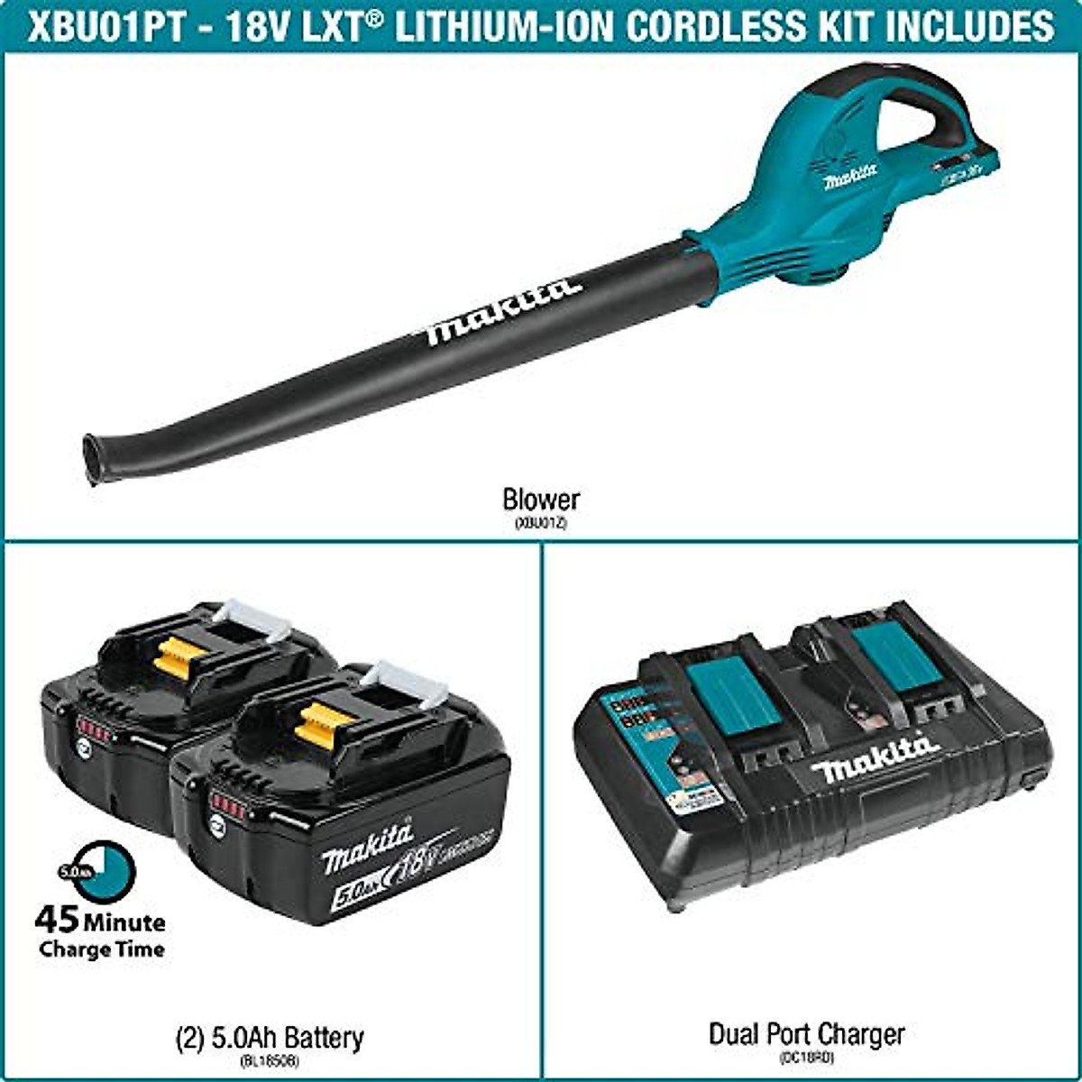 Makita XBU01PT 36V (18V X2) LXT® Blower Kit (5.0Ah)