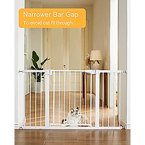 Mumeasy Baby Gate Extra Wide, 29.5"- 51.5" Pressure Mounted Dog Gate with Walk Through Door, Auto Close Pet Gate for Stairs,Doorways,House