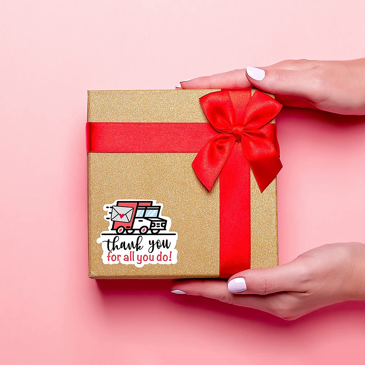 Littlefa Thank You for All You Do Post Car Stickers,Thank You Mailbox Sticker,Mail Carrier Sticker,Happy Mail for The Postman,Small Business Stickers 500 PCS