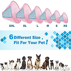 Supet Dog Cone Adjustable Pet Cone Pet Recovery Collar Comfy Pet Cone Collar Protective Collar for After Surgery Anti-Bite Lick Wound Healing Safety Practical Plastic E-Collar