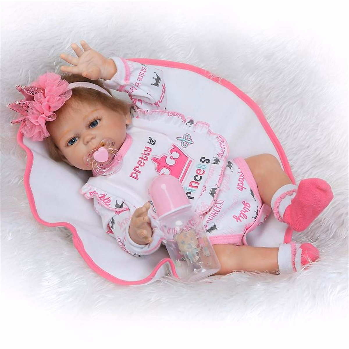iCradle Silicone Full Body Reborn Baby Dolls Twins Boy and Girl 20 inch Anatomically Correct Newborn Size Bebe Look Real Washable Toys for Toddler Doll House 2 PCS