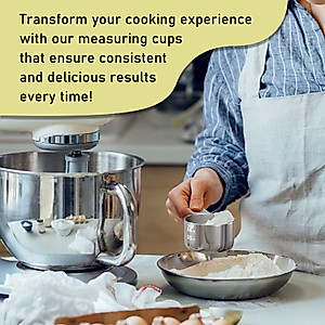 BERYLER 1 Cup (240 ml | 240 cc | 8 oz) Measuring Cup, Stainless Steel Measuring Cups, Metal Measuring Cup, Kitchen Gadgets for Cooking