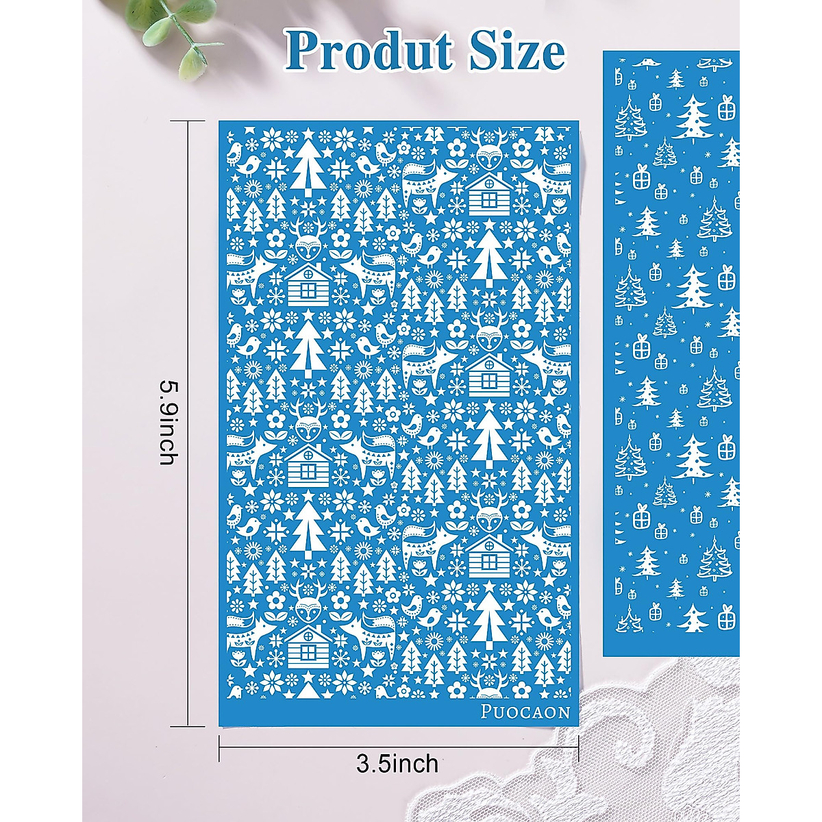 Puocaon Christmas Clay Silk Screen - 6 Design Resuable Clay Silk Screen Stencils for Polymer Clay, Christmas Sweater Polymer Clay Silk Sreen for Earrings, Christmas Ball Gift Silk Screen Stencil