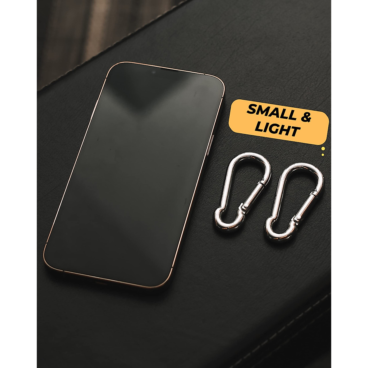 5 Pack - Multipurpose Heavy Duty Carabiner - Snap Hooks - Small Carabiner Clip - Large Carabiner Clip - Clips for Keys - Carribeaner Hook (2.35 Inch)