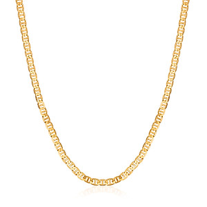 Barzel Mariner Chain Necklace for Women, 18K Gold Plated Mariner Chain Necklace (16 Inches, 4.5MM Gold)