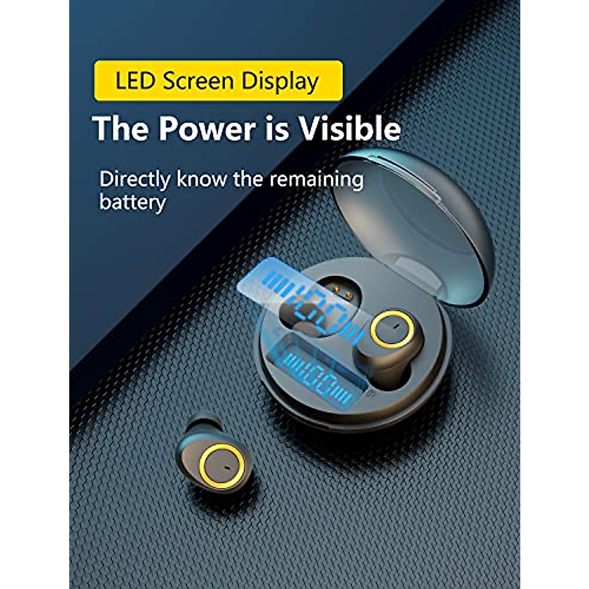 Bluedio D3 Wireless Earbuds, in-Ear Earphones with Charging Case, Car Headset Built-in Mic Support Wireless Charging for Cell Phone, Sport, Black