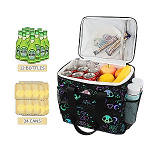 MNSRUU Cooler Bag Magic Skulls Cooler Bag Insulated Lunch Totes Picnic Bag Leakproof Beach Cooler Lunch Box Container