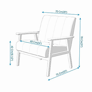 Panana Reception Retro Accent Chair Beech Wood Frame Armchair Occasional Living Room Reception Bedroom Balcony Conservatory Padded