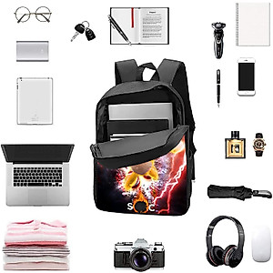 LMUCYISYIS Cute Hedgehog Backpack for School, 17 Inch Cartoon School Bag Large Capacity Bookbag Outdoor Travel Laptop Bag for Boys Girls Teens Gift (Cartoon 01)