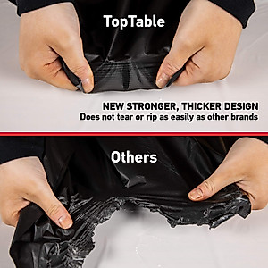 Top Table Supplies Heavy Duty Black Plastic Table Cloth Roll in A Cut-to-Size Box with Convenient Slide Cutter Premium Thicker Material | 54inch x 108ft for up to 12 x 6ft Rectangular Tables
