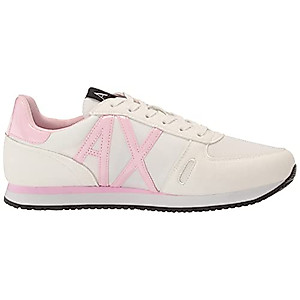 A | X ARMANI EXCHANGE Women's AX Rio Logo Sneakers, Opt. White + Lilac, 11