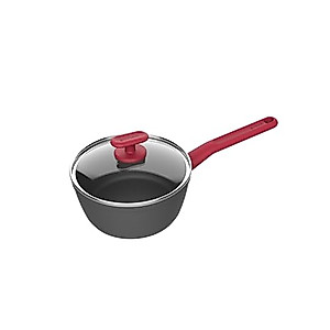 GoodCook ProEase Nonstick Sauce Pan with Lid, 2-Quart, Black, Nonstick Cookware, Even Heating, Dishwasher Safe, Ergonomic Handle, Non-Toxic, Durable Cooking Pot