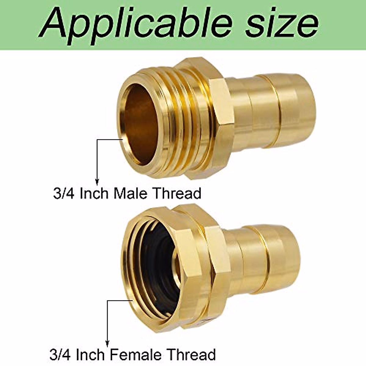 Triumpeek Garden Hose Repair Connector with Clamps, Set of 3 Aluminum Water Hose End Replacement Fit for 3/4" and 5/8" Garden Hose Fittings