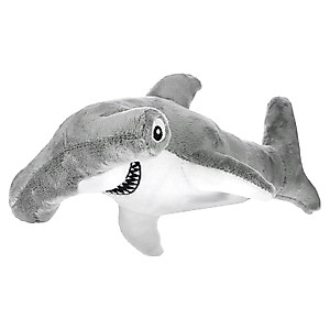 Spunky pup Clean Earth Plush Dog Toy with Squeaker - Recycled, Eco-Friendly, Floats for Beach, Lake, Pool - Hammerhead Shark, Large