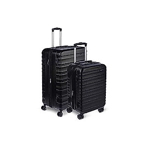 Amazon Basics 2-Piece Set Hardside Spinner, Black
