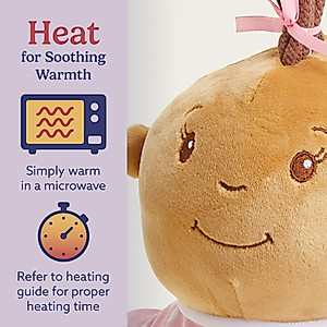 warmies Microwavable & Weighted Stuffed Animals, Baby Girl Darker Skin - Heated Stuffed Animal Plushie for Warmth & Comfort - Soft Plush Toys for Adults & Children (Boys, Girls, Babies & Toddlers)