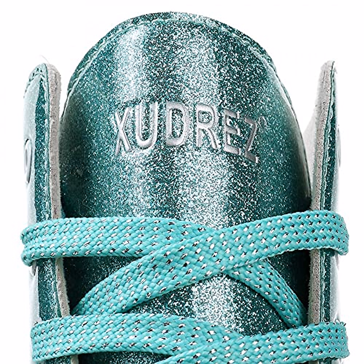 Comeon Roller Skates for Women PU Leather Roller Skates High-Top Leather for Beginners Teens for Woman,Girls and Boys,Adult (Green crystal,flash wheel,250/uk5.5/eur38)