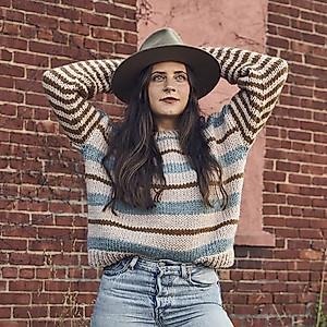 Lion Brand Hue + Me Yarn for Knitting, Crocheting, and Crafting, Bulky and Thick, Soft Acrylic and Wool Yarn, Salt (3-Pack).