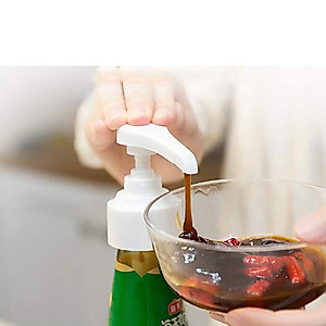 VOVCIG Syrup Bottle Nozzle, Pressure Oil Sprayer, Household Pump Push-type, Sauce Plastic Pump - with Long Dip Tubes - for Oyster Oil Jam Ketchup Bottles -Type