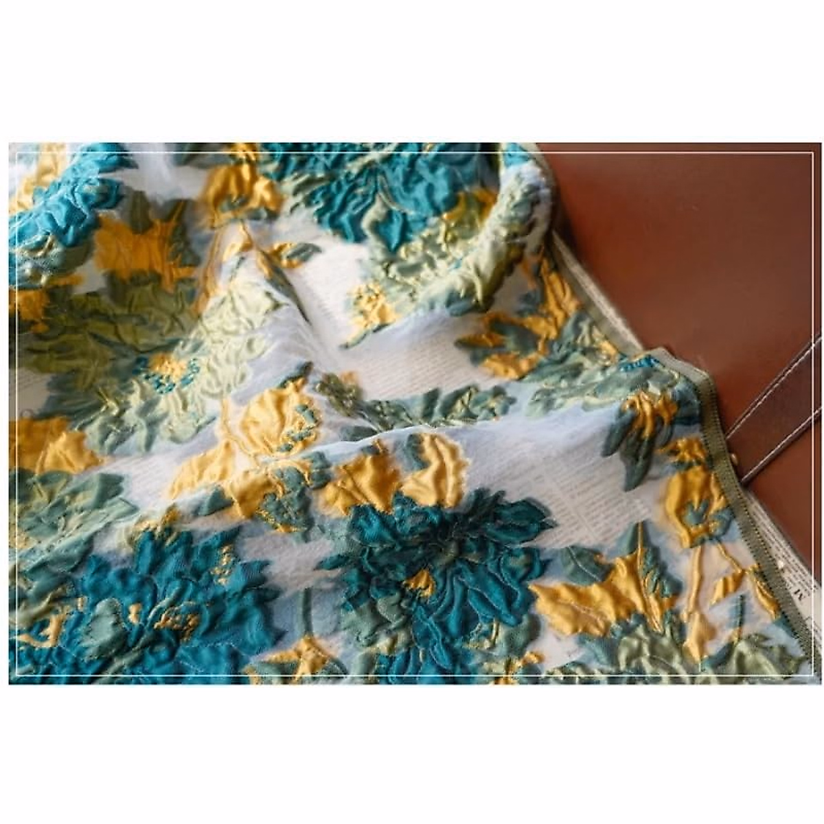 XMTXZYM 2 Meter Yarn Dyed Embossed Jacquard Fabric Women's Dress DIY Sewing Fabric