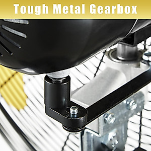 HiCFM 8300 CFM 30 inch Heavy Duty High Velocity Pedestal Oscillating Fan with Powerful 1/3 HP Motor, Ball Bearing, 9 Feet Cord & Turbo Yellow Blade - UL Listed