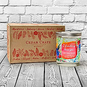 I Freaking Love You – Candle Gifts for Women, Relaxing Gifts for Women, Mother’s Day, Relaxing Candle for Friend, Best Friend, Friendship Gifts for Women, Lemon, Jasmine, Rosewood Scented Candle