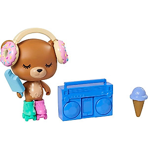 Barbie Extra Doll & Accessories with Extra-Long Crimped Pigtails in Pink Sparkly Varsity Jacket with Pet Teddy Bear