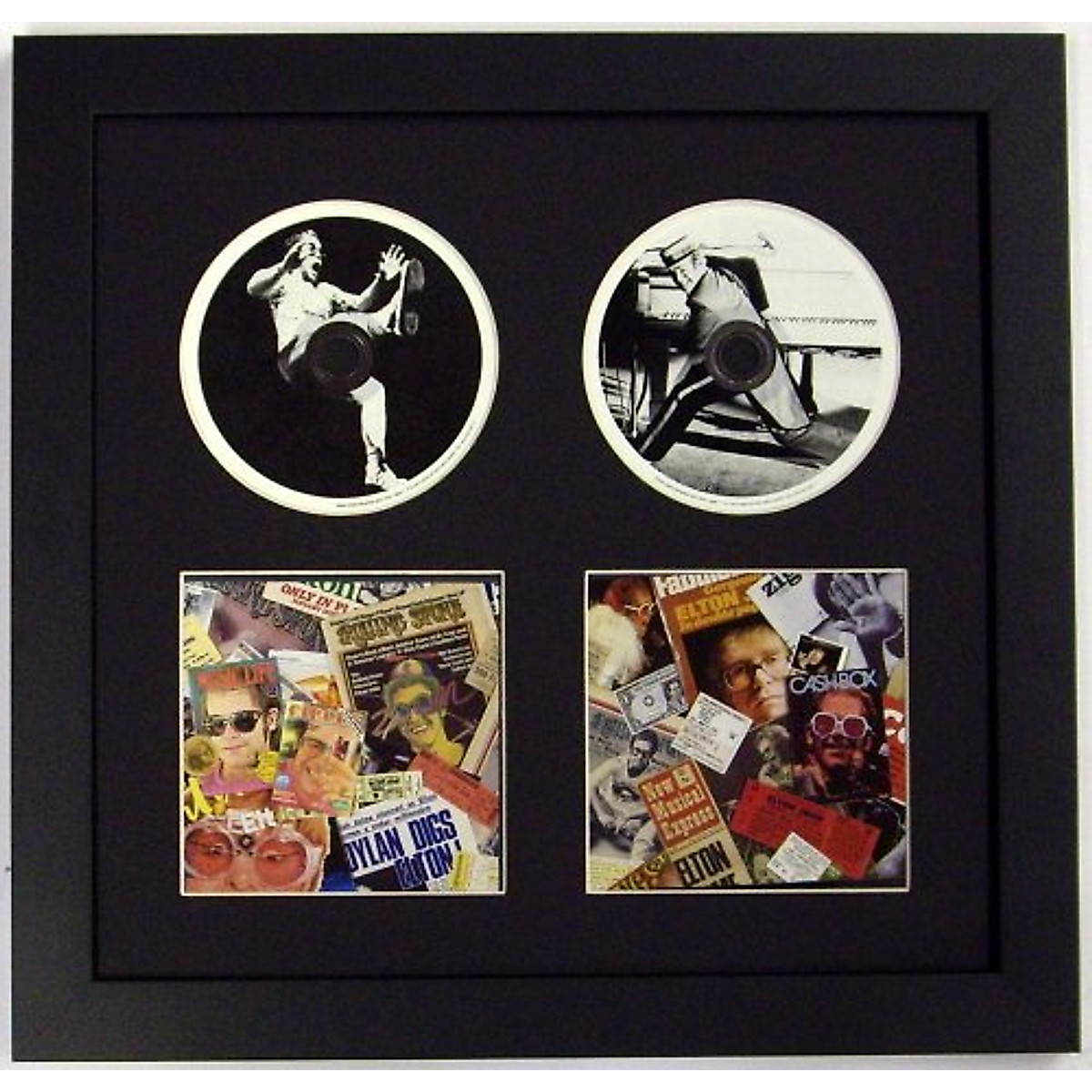 Double CD Frame and Double CD Booklet Frame-Frame 2 CDs- Featuring Black Mat Design Glass Front and Solid Wood Black Frame