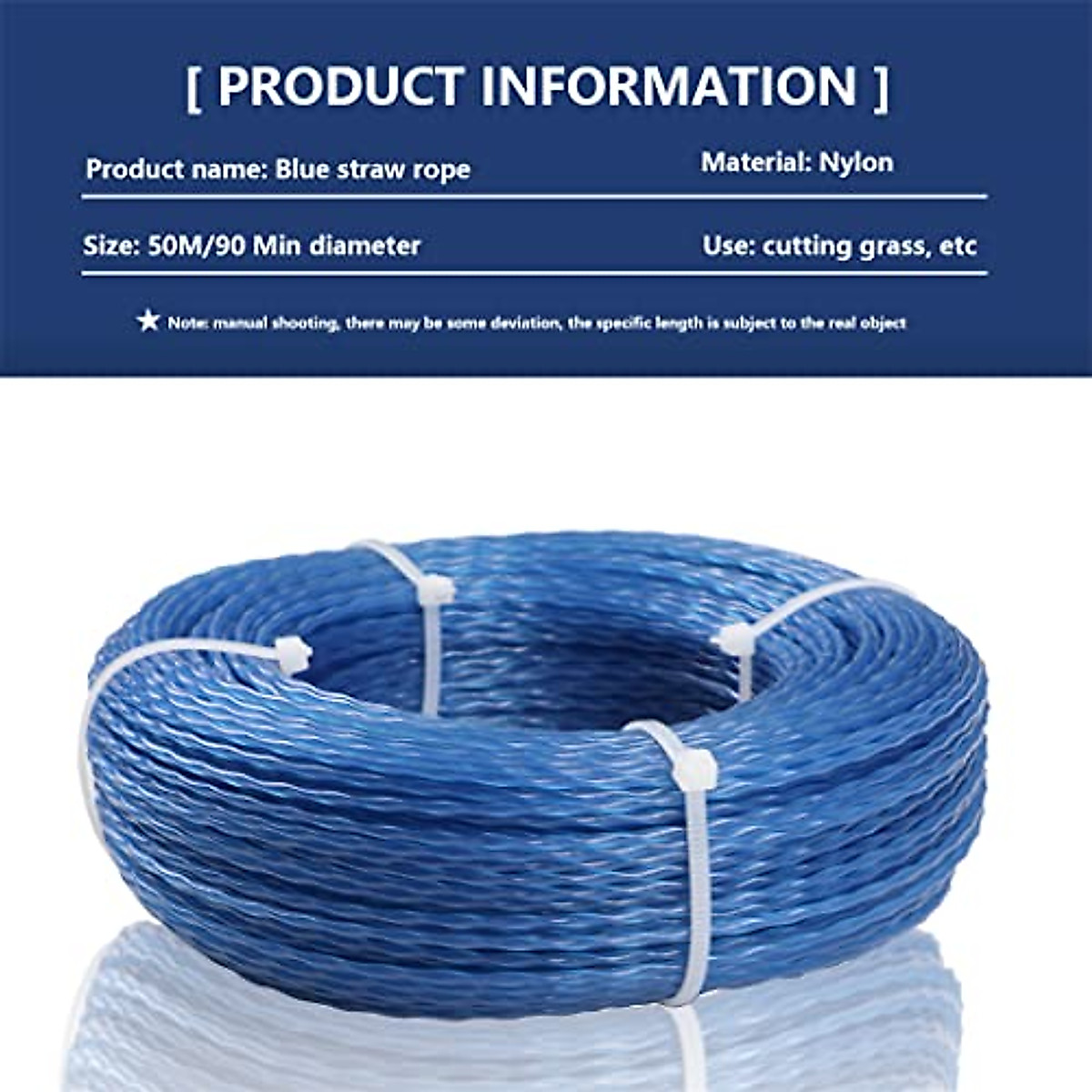 Grass Strimmer Line Trimmer Cord Twist Lines Universal Replacement Trimmer Lines Star Line Eater Weed Strimmer Wire String Brush Cutter for All Garden Grass Strimmers (2.0MMx90M)