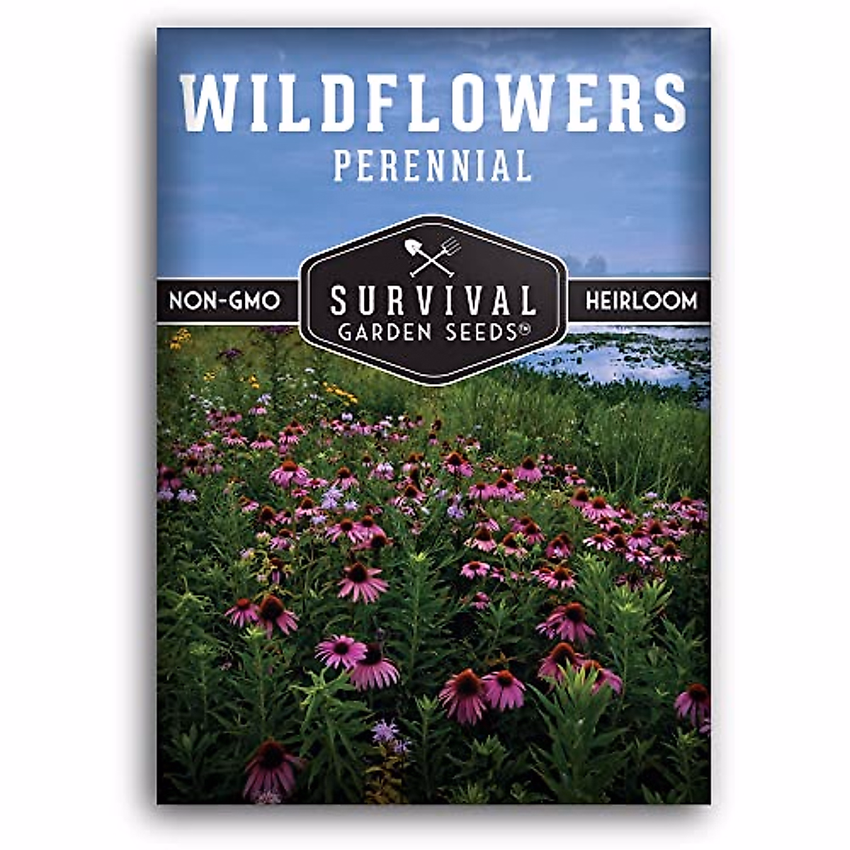 Survival Garden Seeds - Perennial Wildflower Seed for Planting - Packet with Instructions to Plant and Grow in Your Home Garden - Non-GMO Heirloom Varieties