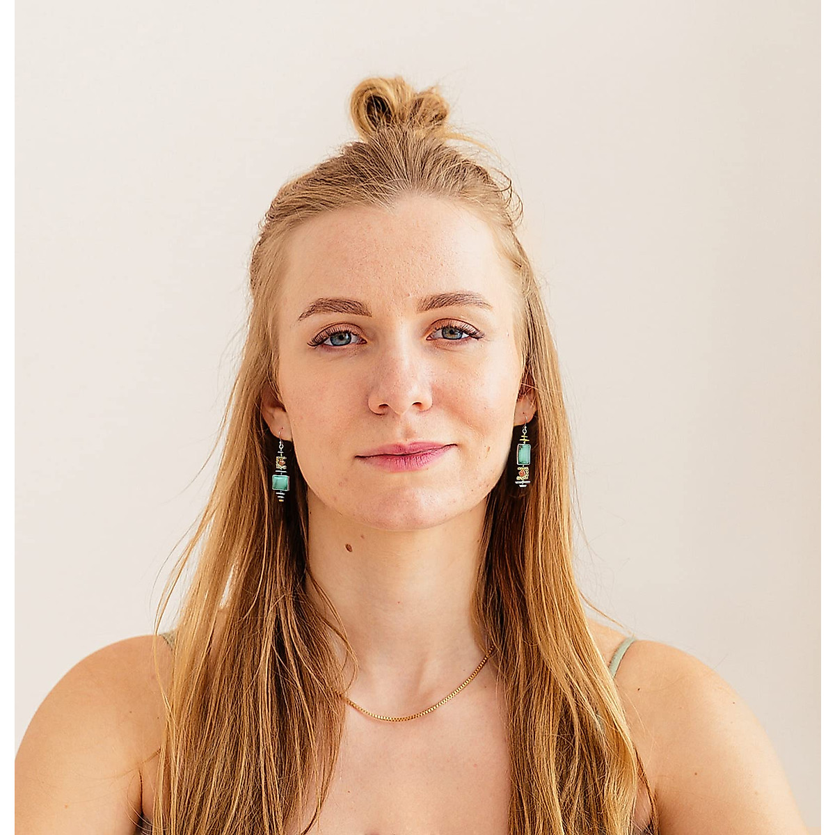 JA.S.JR Designed Boho Earrings Gold Drop Dangle Earrings for Women, silver-plated-base