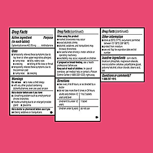 Equate Dye Free Allergy Relief Tablets, Diphenhydramine HCI, 25 mg, 100 Count