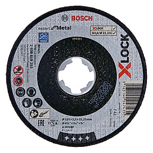 Bosch Professional Straight Cutting Disc Expert (for Metal, X-LOCK, Diameter 115 mm, Bore Diameter: 22.23 mm, Thickness: 2.5 mm)