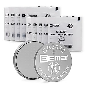 EEMB 10PACK CR2032 Battery 3V Lithium Battery Button Coin Cell Batteries 2032 Battery DL2032, ECR2032, LM2032 for Remotes Watches Calculators Door Chimes Medical Devices Computer Key Fobs