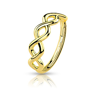 Melighting Gold Helix Earrings Twist Nose Rings Hoop 14K Solid Daith Piercing 16G Septum Rings Tragus Cartilage Earrings Clicker Piercing Jewelry