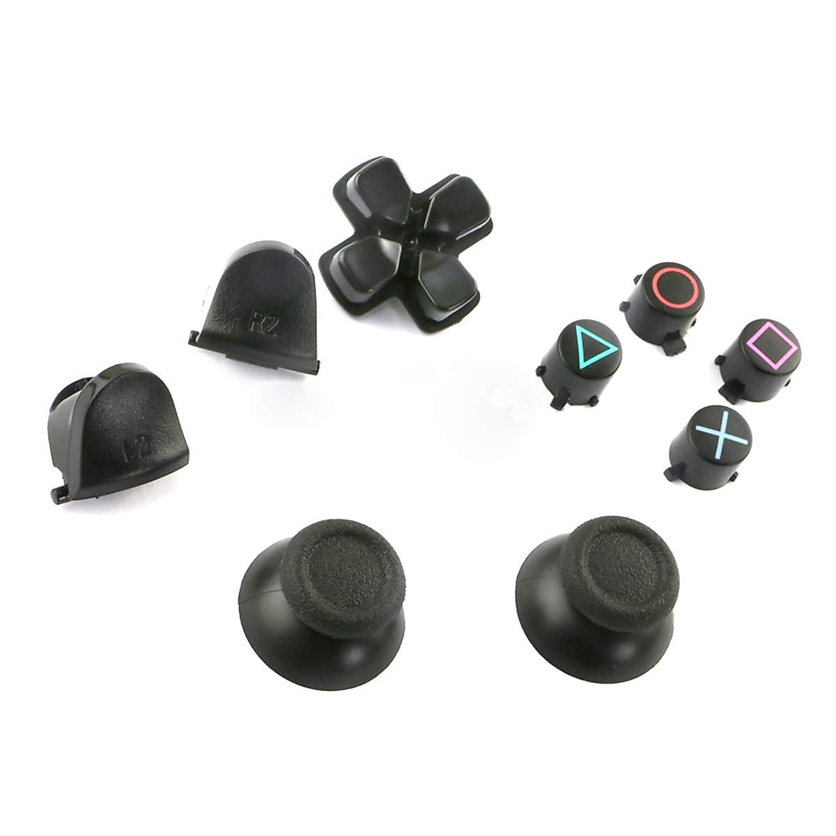 Replacement Full Button L1 R1 L2 R2 Trigger Buttons ABXY Button Controller Repair for Sony Playstation 4 PS4 1000 1100 Controller