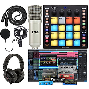 PreSonus ATOM Production/MIDI and Performance Pad Controller w/Professional Studio Microphone and Recording Kit