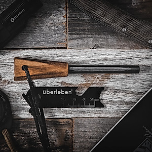 überleben Zünden Pro Ferro Rod Fire Starter for Survival w/Multi-Tool Striker - 3/8" Thick Fire Steel, 15,000 Strikes - Waterproof Flint and Steel - Camping Fire Starter Rod w/Wood Handle, Lanyard